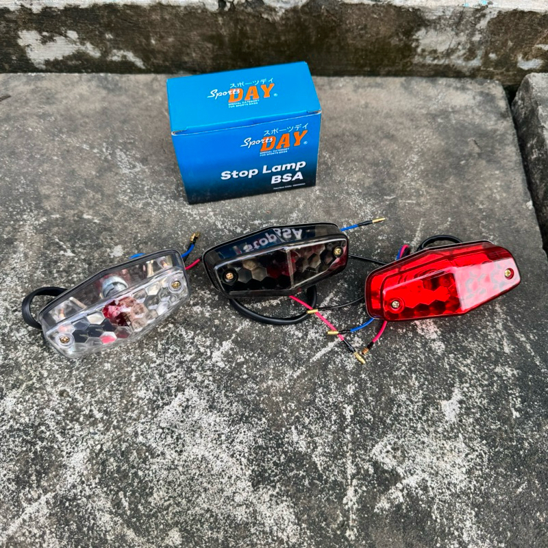 Jual Lampu Motorcycle Stoplamp BSA Sport Day Merah Hitam Smoke Putih ...