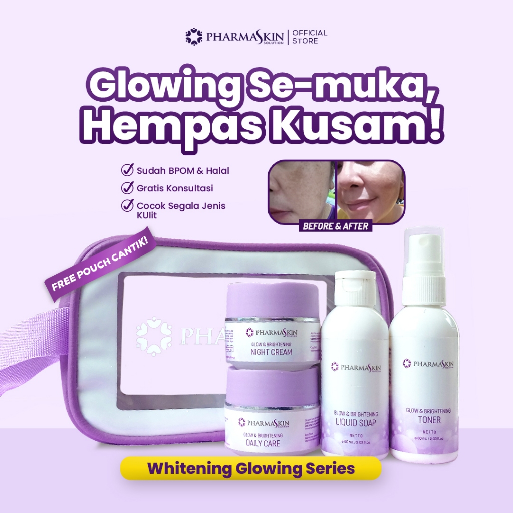 Jual Pharmaskin Solution Paket Whitening Glowing Series / Cream Pemutih Wajah Glowing Cepat Bpom ...