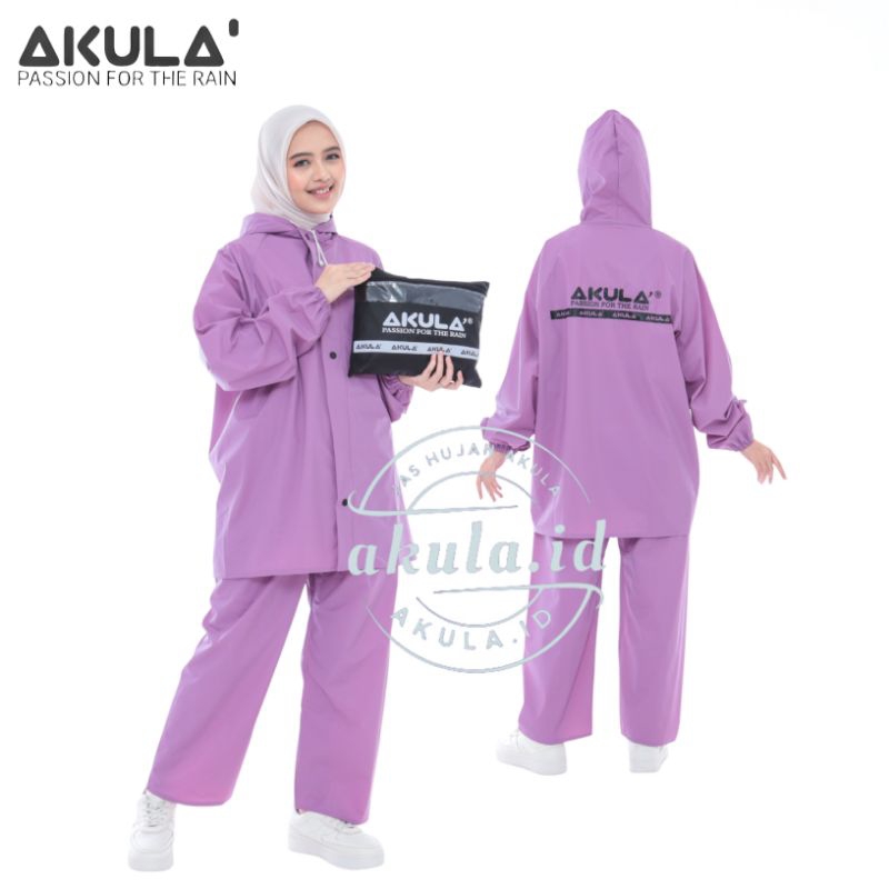 Jual AKULA Jas Hujan Setelan Dewasa Mantel Baju Celana Kain PVC 0.25 ...