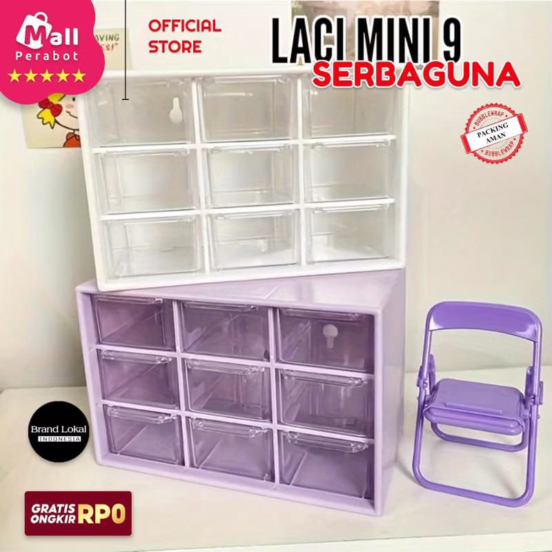 Jual Kotak Laci Mini Aksesoris 9 Sekat | Kotak Penyimpanan Perhiasan ...