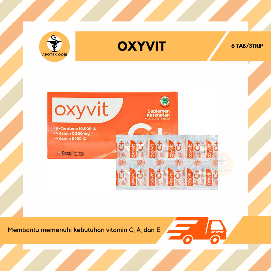 Jual OXYVIT C+ STRIP 6 KAPLET/SUPLEMEN KEBUTUHAN VITAMIN A C DAN E/DAYA ...