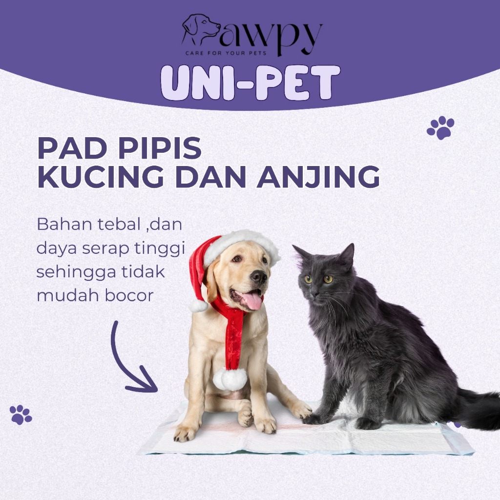 Jual [PAWPY] UNI-PET Underpad Alas Pipis Poop Anjing & Kucing 60x45cm ...