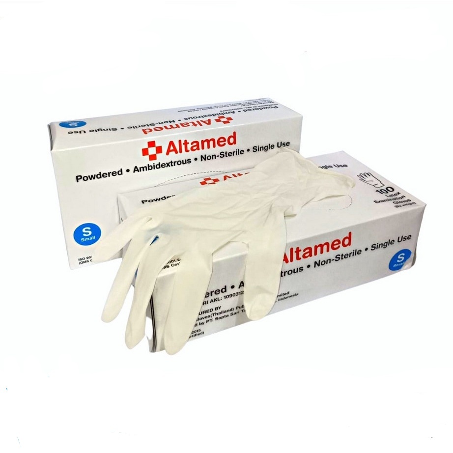 Jual Sarung Tangan Latex PROMO Altamed Powdered XS S M L / Handscoon ...