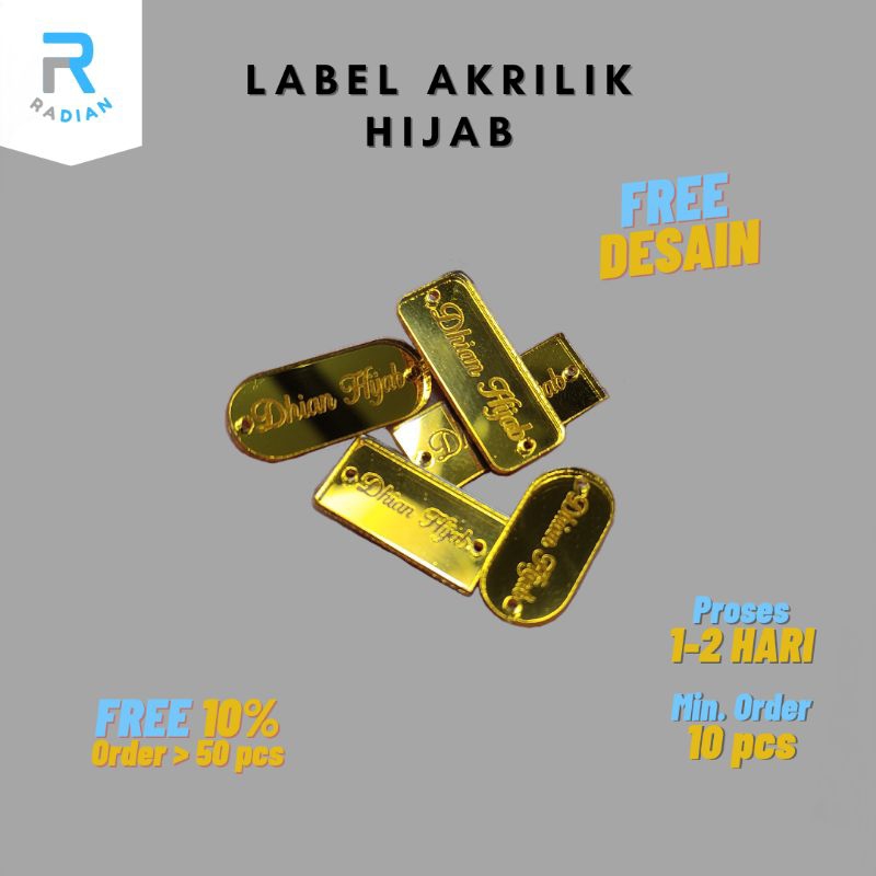 Jual Label Akrilik Nama Baju Nama Jilbab Label Hijab Label Jilbab Label ...