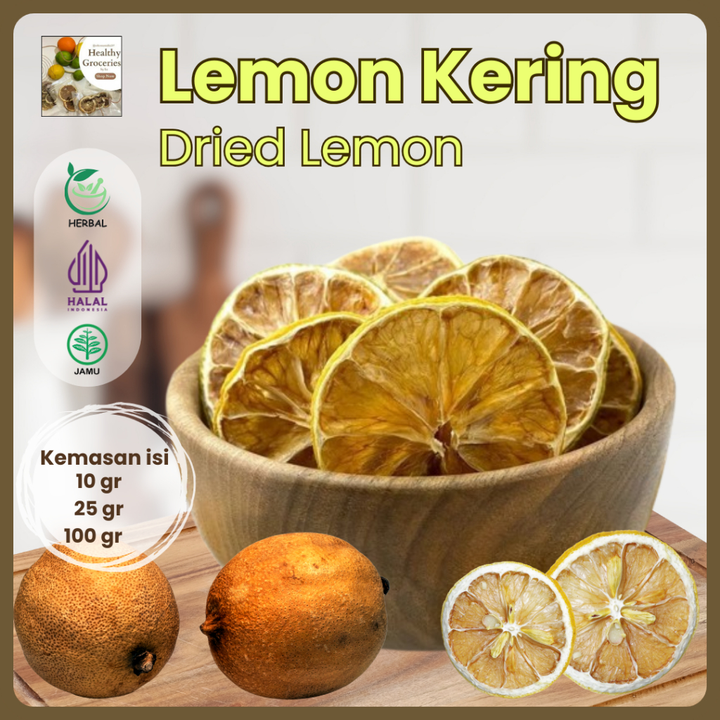 Jual Lemon Kuning Kering Iris Asli / Dried Lemon Slice Original / Lemon ...