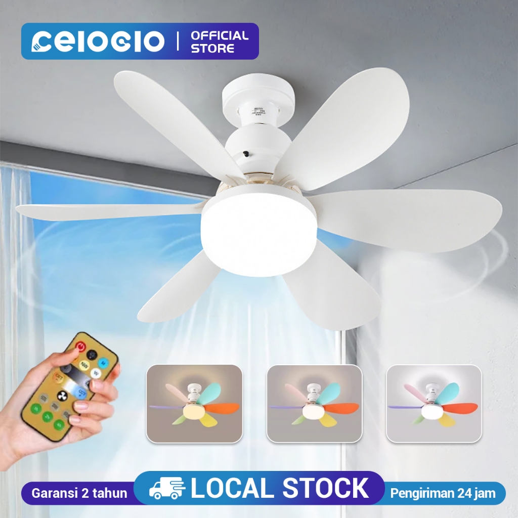 Jual CELOGLO Kipas Angin Lampu Remote 6 Bilah dengan Fungsi Timer 30W ...
