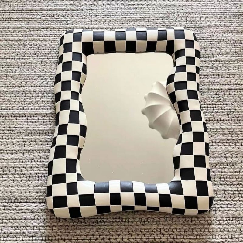 Jual Cermin Checkerboard Cermin Retro Cermin Meja Gen Z Plaid Mirror ...