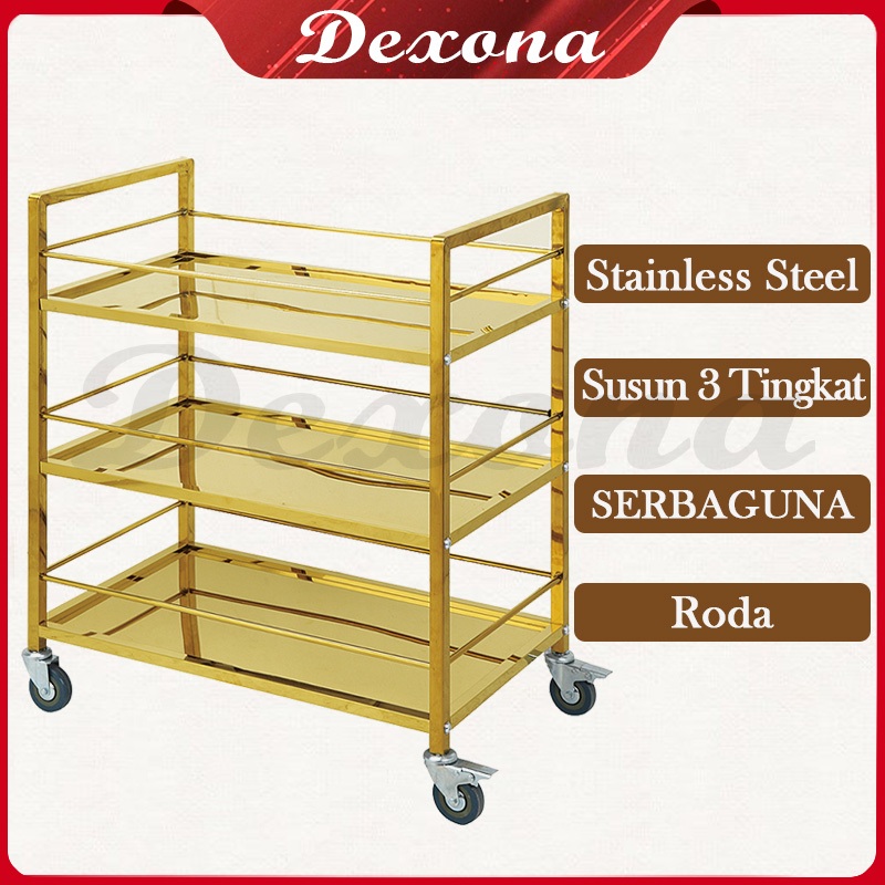 Jual 【3 tahun garansi】Trolly Makan/Trolly instrumen/Food Trolly 3 RAK ...
