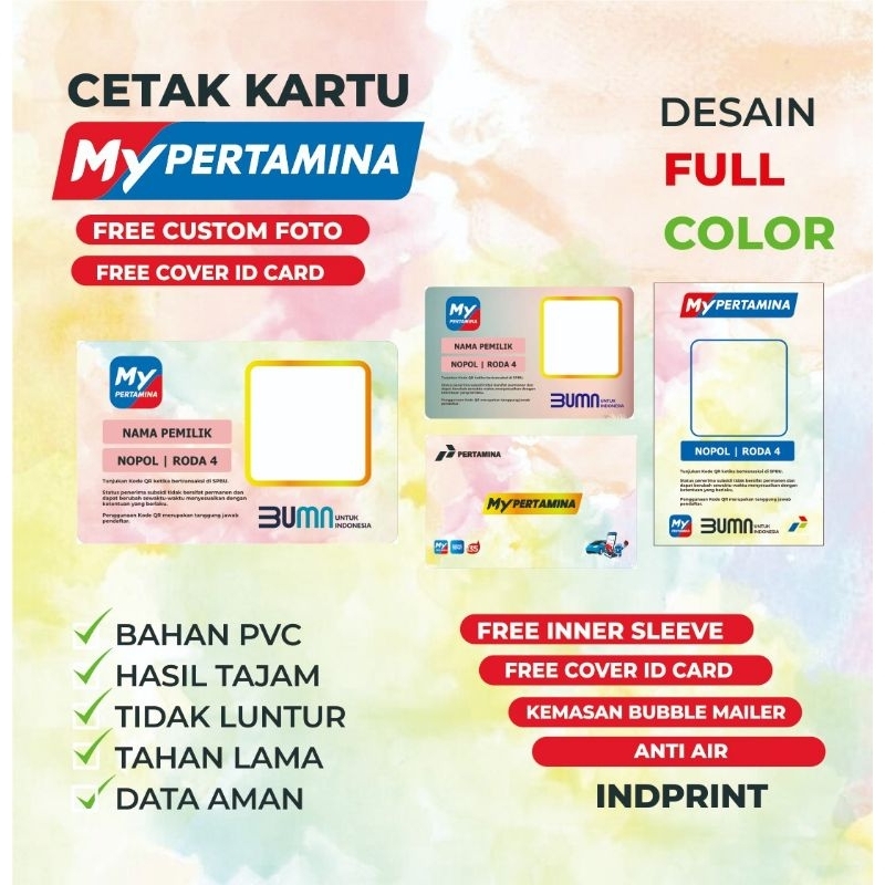 Jual Desain Elegan, Cetak Kartu My Pertamina Bahan PVC Premium | Shopee Indonesia