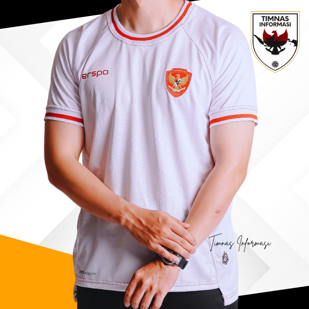 Jual Jersey Timnas Indonesia Erspo Putih 2024 Big size Unisex Bahan Brazil Embos Terlaris ...