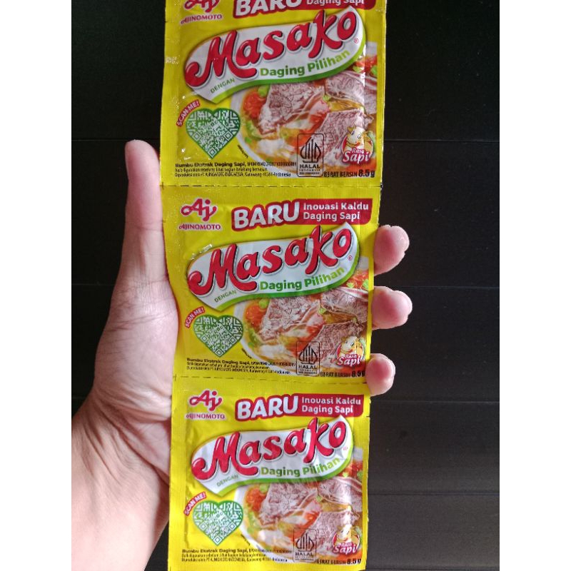 Jual Masako Kaldu Penyedap Rasa Sapi 1 Renceng isi 12 Sachet | Shopee ...