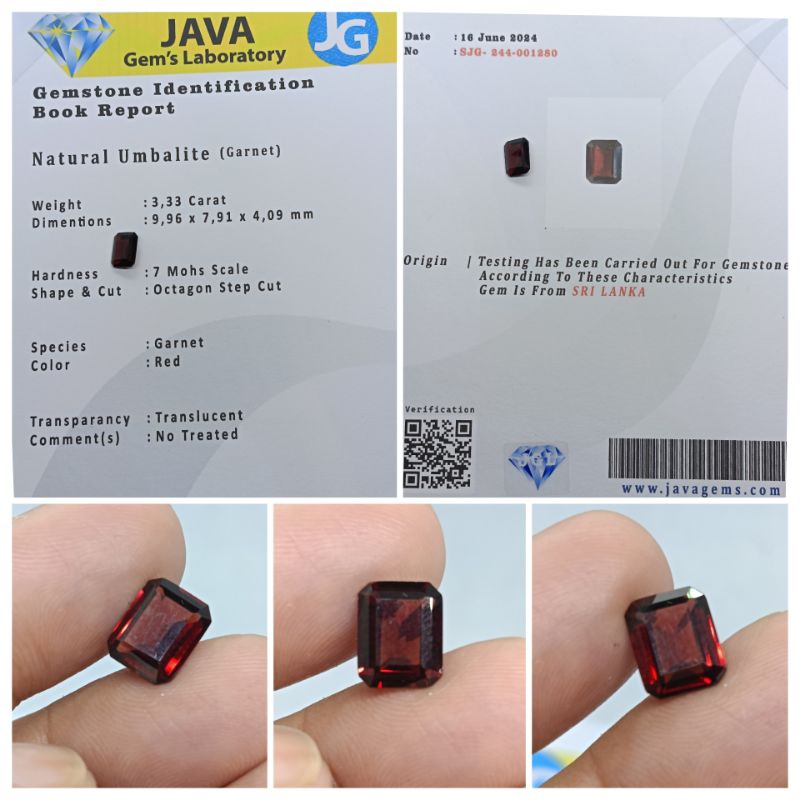 Jual Natural Umbalite Garnet Top Luster-Kristal 3,3 ct Clean memo GemLab | Shopee Indonesia