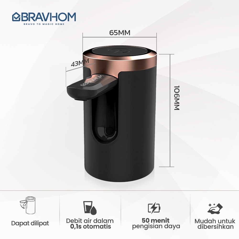 Jual BRAVHOM Pompa Galon Electric lipat Portable Dispenser Air Minum ...