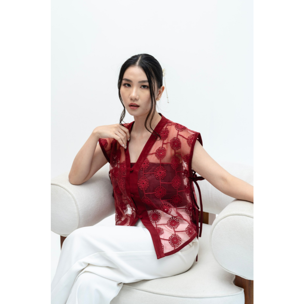 Jual INDILANE - MERLOT 2 in 1 Vest Outer Top Inner All Size | Shopee ...