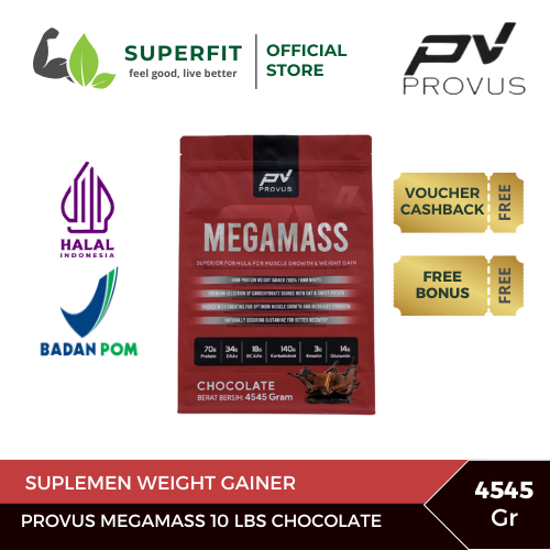 Jual Provus Mega Mass 10 lb 4545 GRAM - 20 Serving Weight Gainer ...