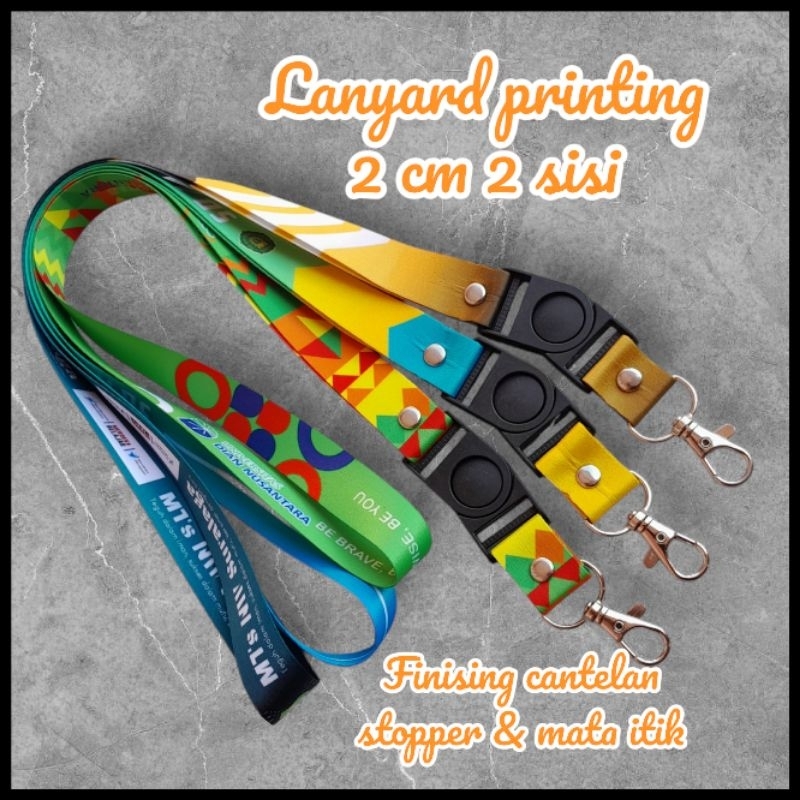 Jual Tali Lanyard Printing sublime 2cm 2sisi / Tali idcard / tali ...