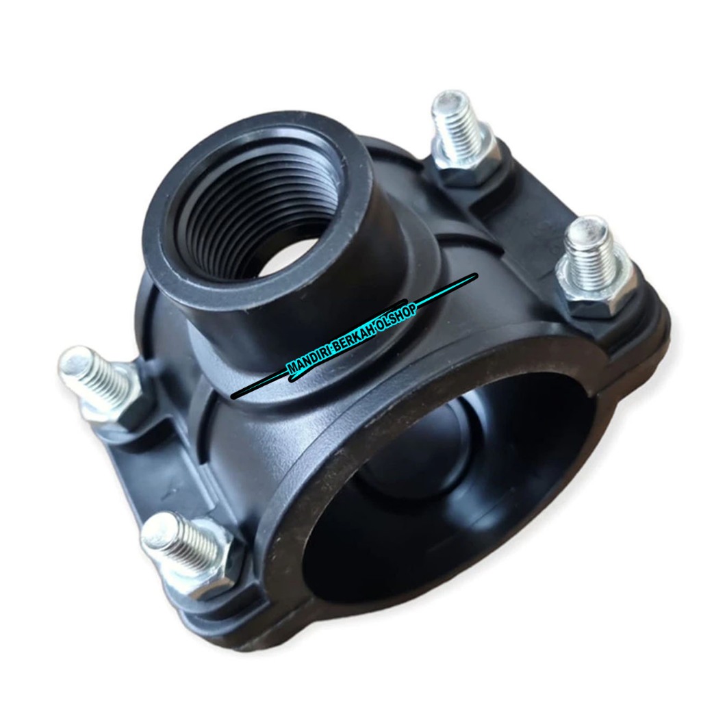 Jual clamp saddle hdpe 75 mm x 50 mm | Klem sadel pdam 2,5" x 1,5" inch | Shopee Indonesia