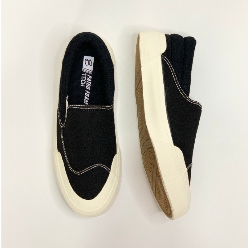 Jual Sepatu Patrobas Cloud Slip On Black White Original - Sneakers ...