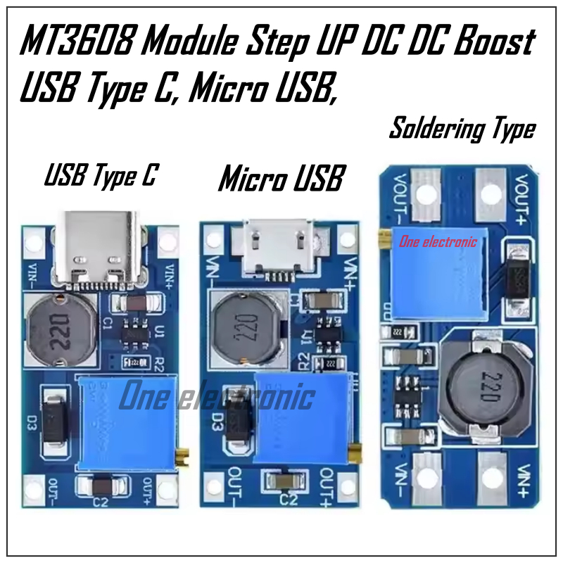 Jual Module USB C MT3608 Mini DC Step Up 2A Boost Regulator Power ...