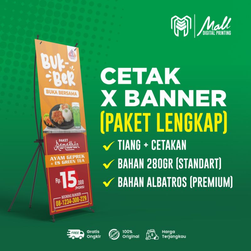 Jual CETAK X BANNER [FREE DESIGN] LENGKAP DENGAN TIANG (SEPAKET) 60 X ...