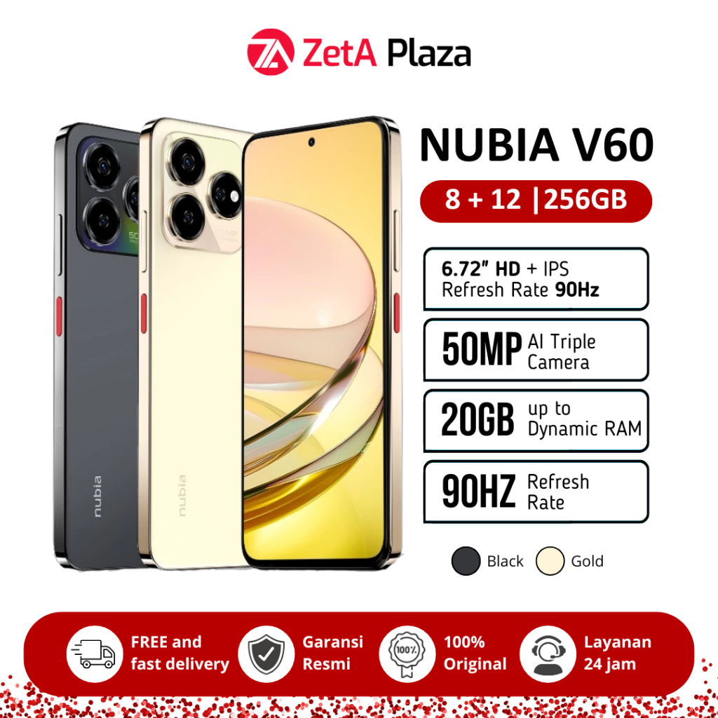 Jual ZTE Nubia V60 RAM 8+12/256GB dan V60 Design RAM 6/256GB CAMERA ...