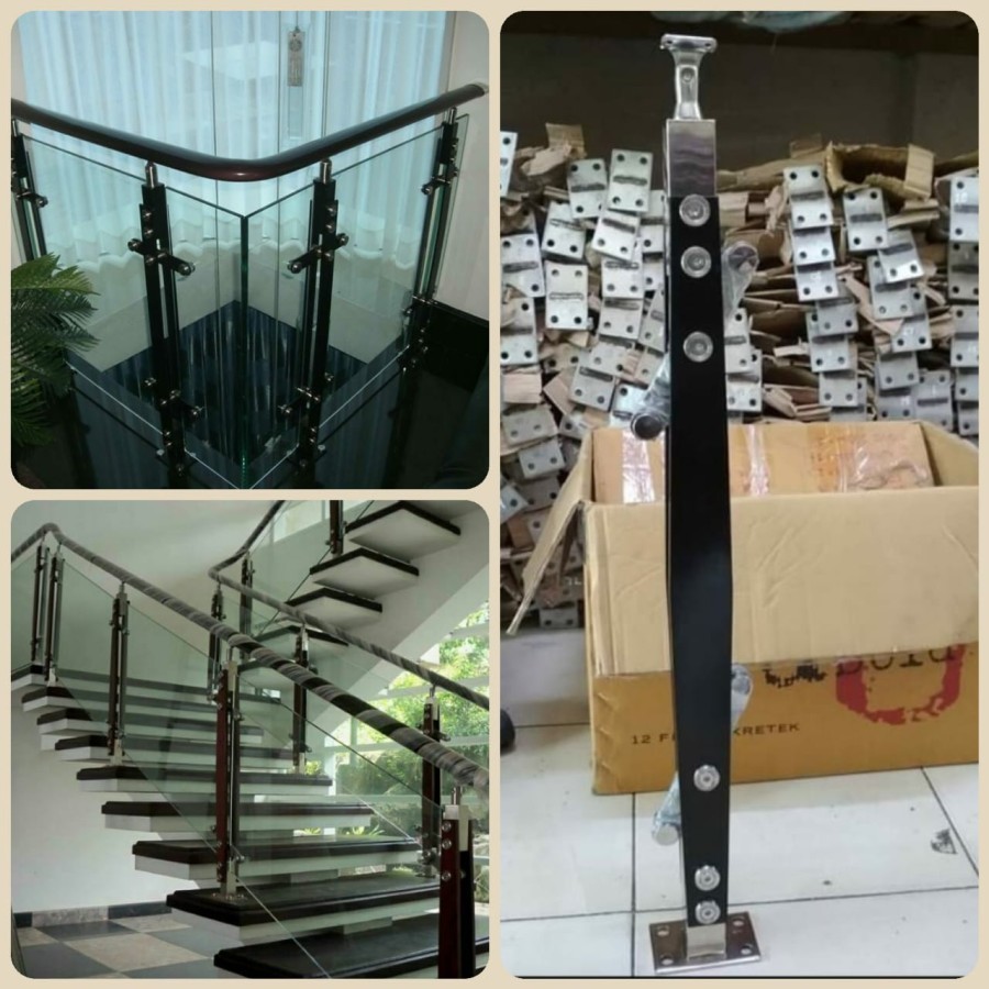 Jual Tiang Railing Tangga Plat Coating Besi Cembung Tengah EJR 639 ...