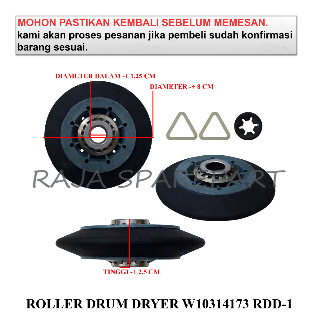 Jual RDD1 ROLER / ROLLER PENGERING MESIN CUCI / ROLLER DRUM DRYER ...