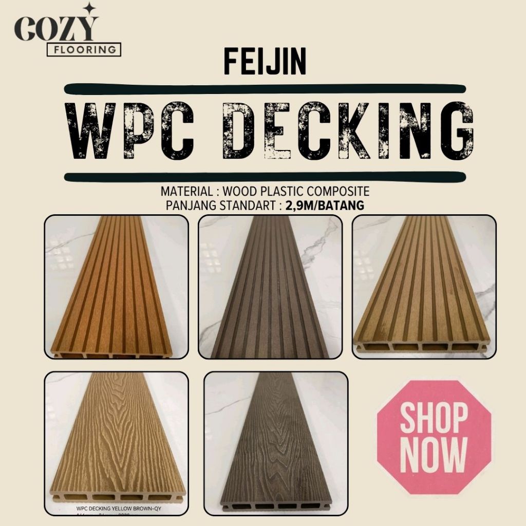 Jual WPC Decking outdoor feijin motif garis lurus dan corak kayu ...