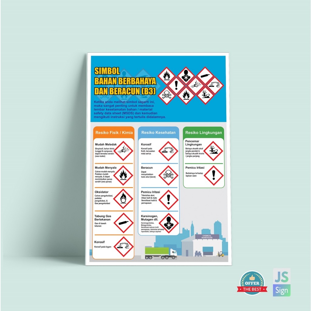Jual POSTER SAFETY K3 - SIMBOL MATERIAL B3 | Shopee Indonesia