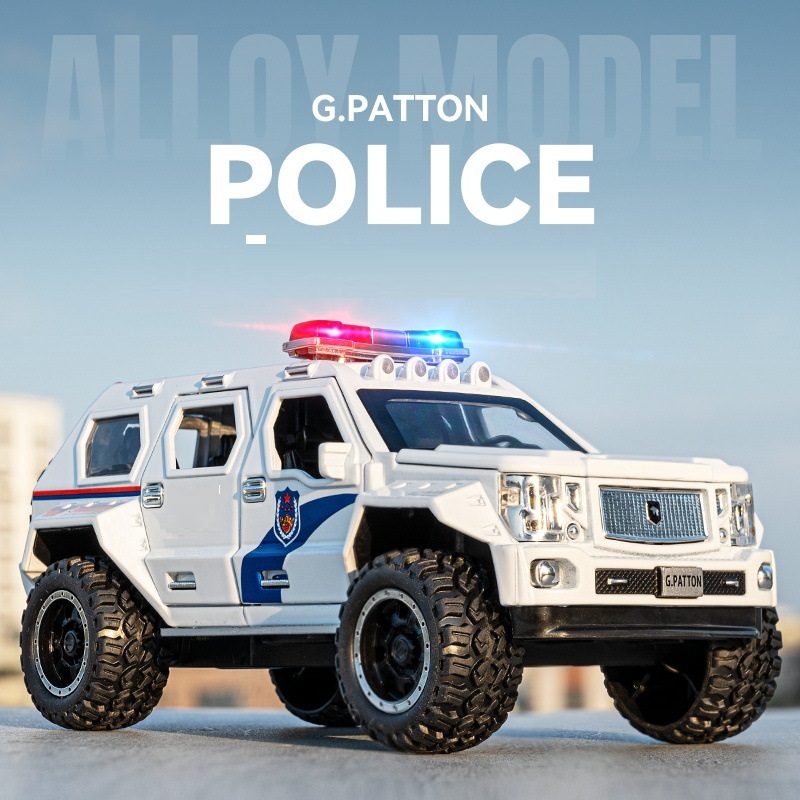 Jual Diecast G-Patton Police Alloy Car Model Diecast 1:24 Scale Sound ...