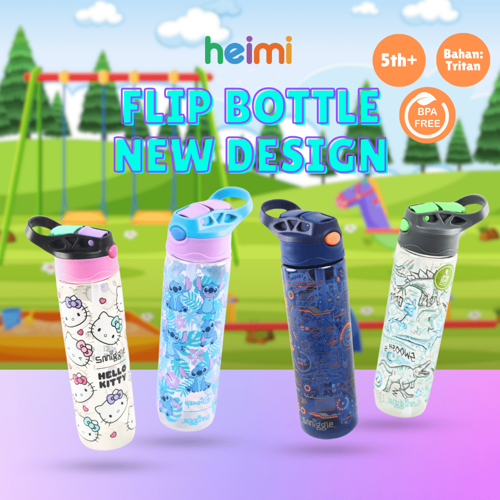 Jual SMIGGLE Botol Air Minum Anak Sedotan silicone 630ml BPAFREE ...