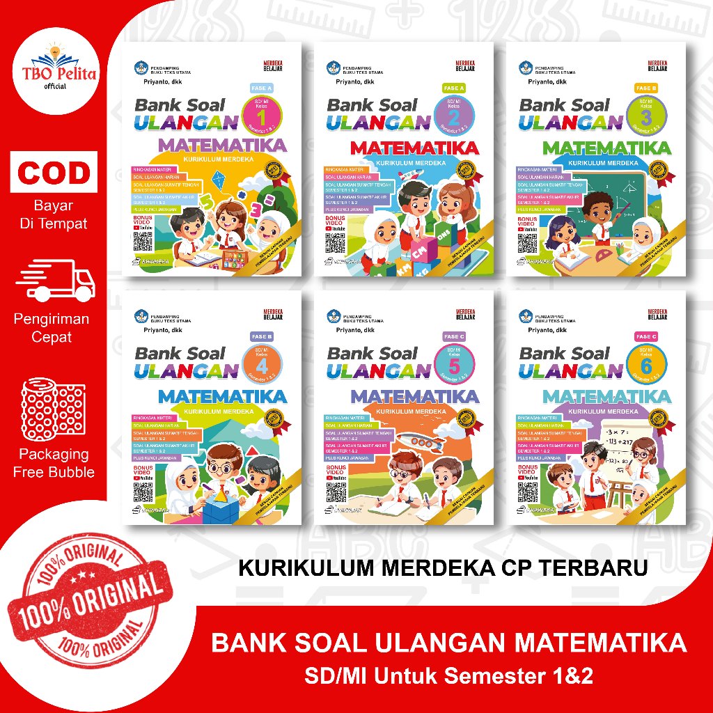 Jual Bank Soal MATEMATIKA SD/MI Kelas 1,2,3,4,5 & 6 KuMer [CP TEBARU 2024] | Shopee Indonesia