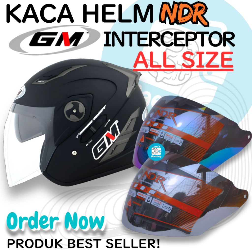 Jual Kaca Helm | Visor | GM INTERCEPTOR by NDR1 helmet gm | Shopee Indonesia