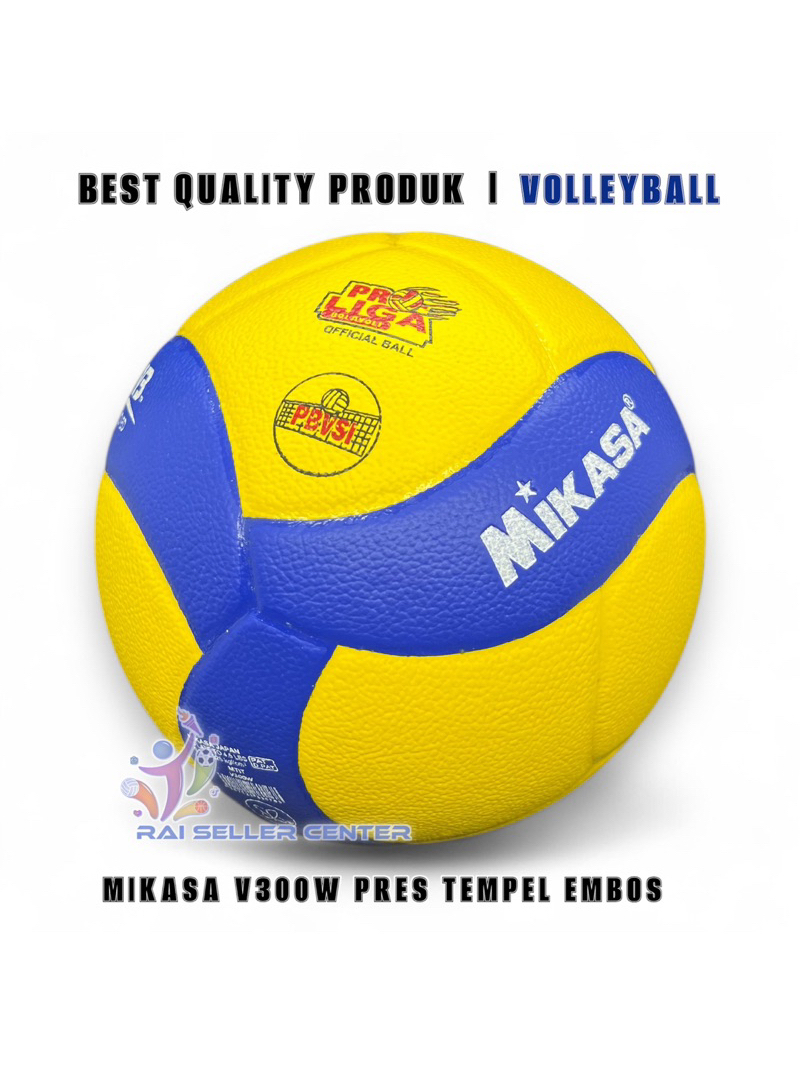 Jual Bola Voli Mikasa V300W Pres Mesin Embos Asli Gratis Pompaan Jaring ...