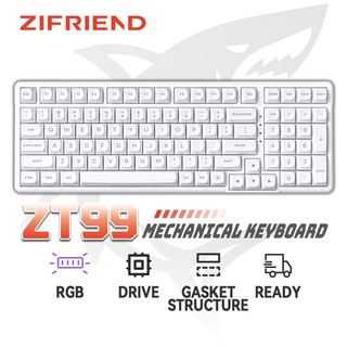 Jual ZIFRIEND ZT99 Gaming Mechanical Keyboard Wireless Gasket Design ...
