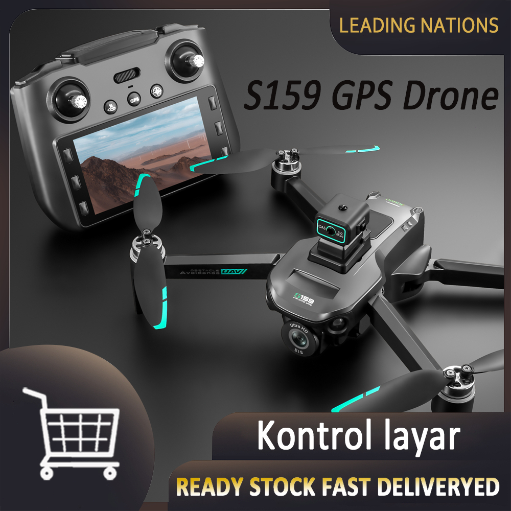 Jual Drone kendali layar GPS S159, sistem perlawanan angin super kuat ...