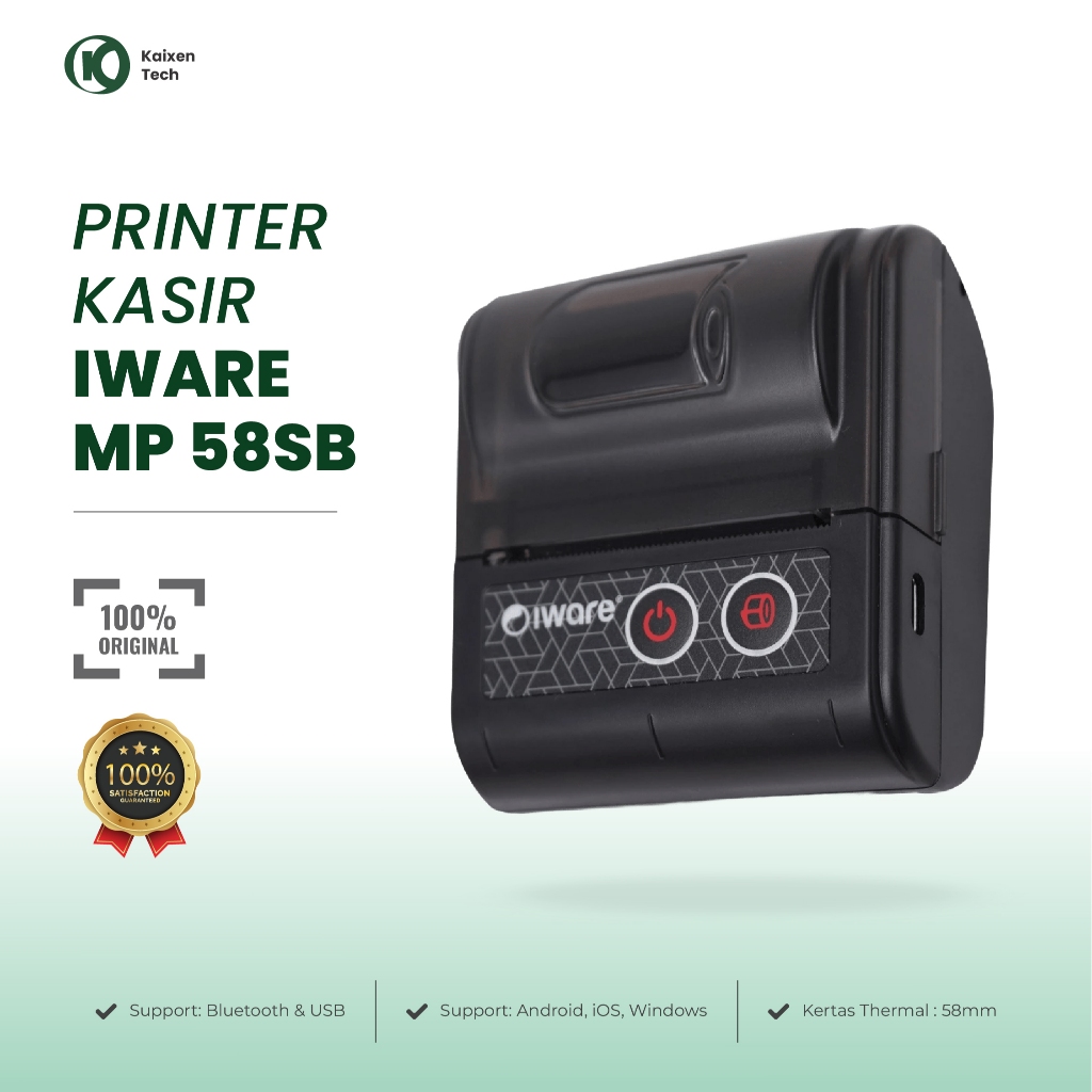 Jual Printer Kasir IWARE MP-58SB Printer Bluetooth Mini Therma Kasir Struk 58mm | Shopee Indonesia