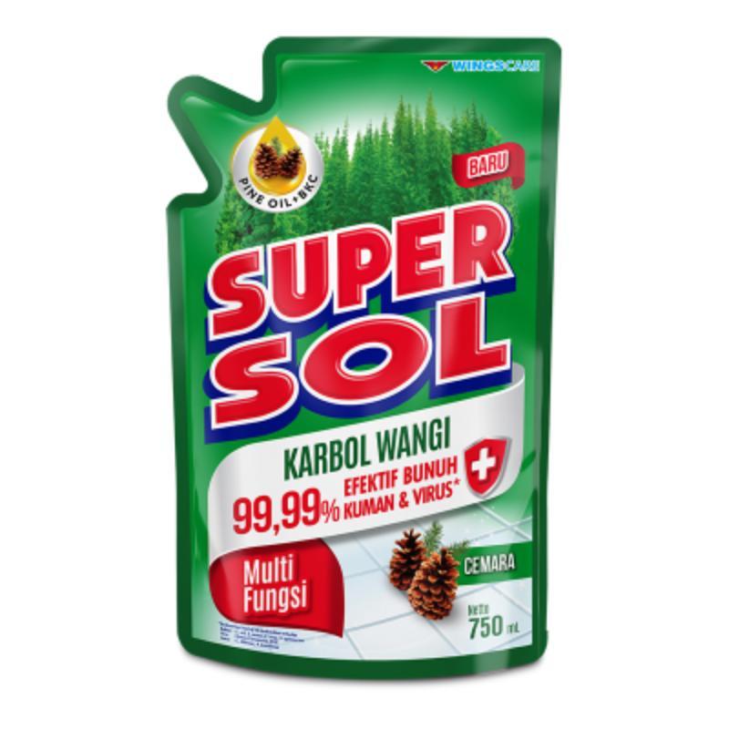 Jual Supersol Karbol Cairan Pembersih Lantai Cemara Refill 750 ml | Shopee Indonesia