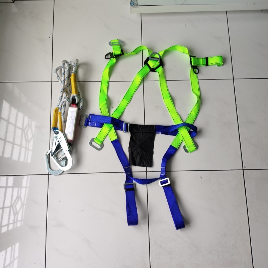 Jual Full body harness double big hook with buffer ENGO full body harness big hook double ...