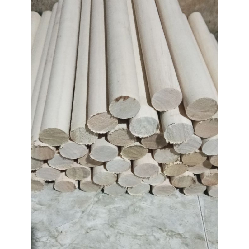 Jual dowel kayu bulat diameter 40mm/4cm diamplas halus | Shopee Indonesia