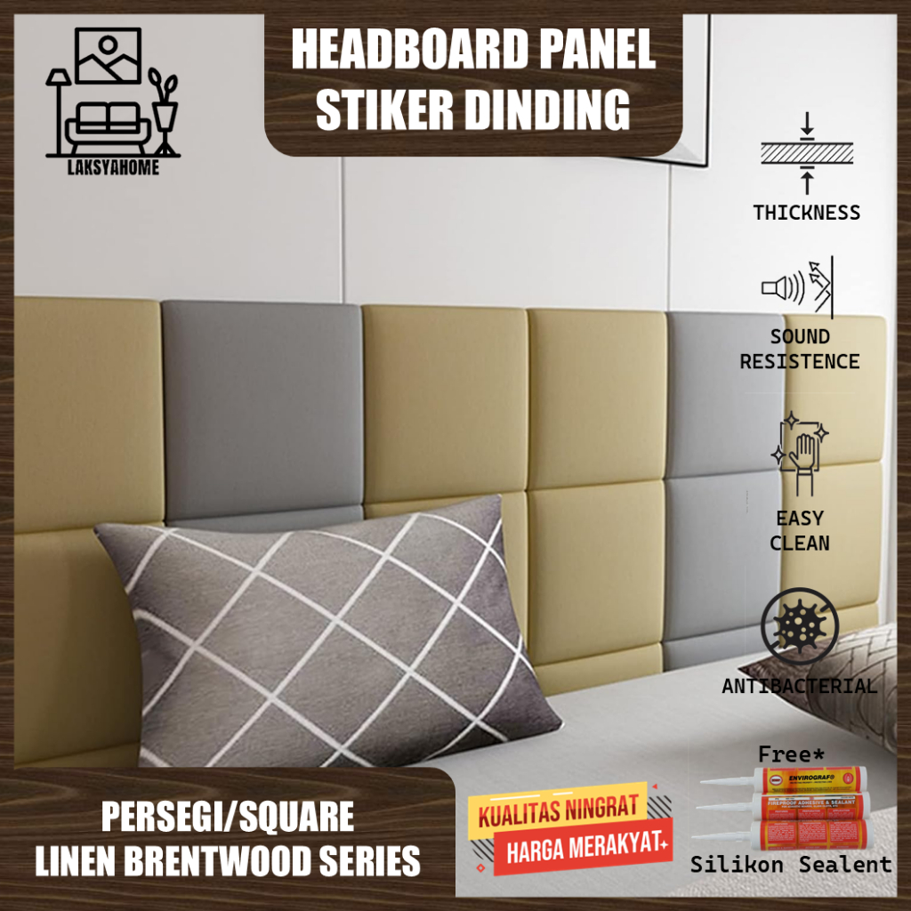 Jual Headboard Panel Dinding 30x30 Linen Brentwood Series Dekorasi ...