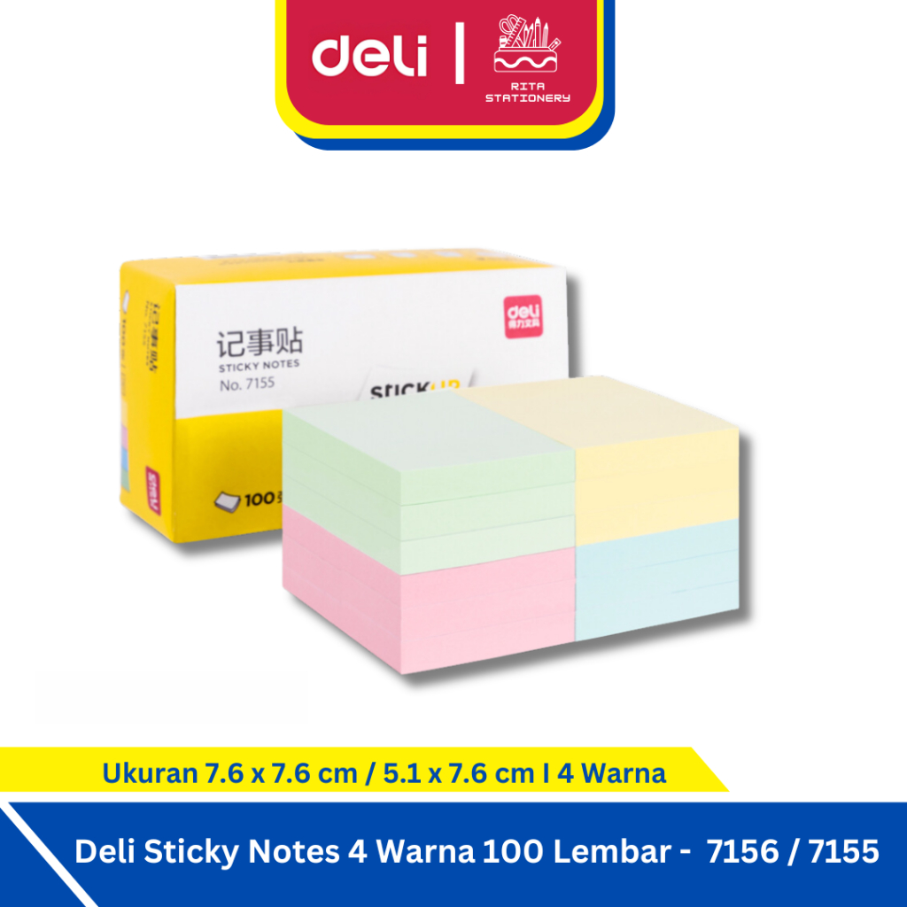 Jual Deli Sticky Notes / Memo Tempel / Kertas Penanda 100 Lembar ...