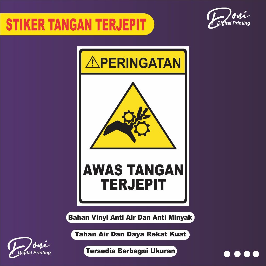 Jual Stiker Peringatan Awas Tangan Terjepit / Stiker Awas Tangan ...