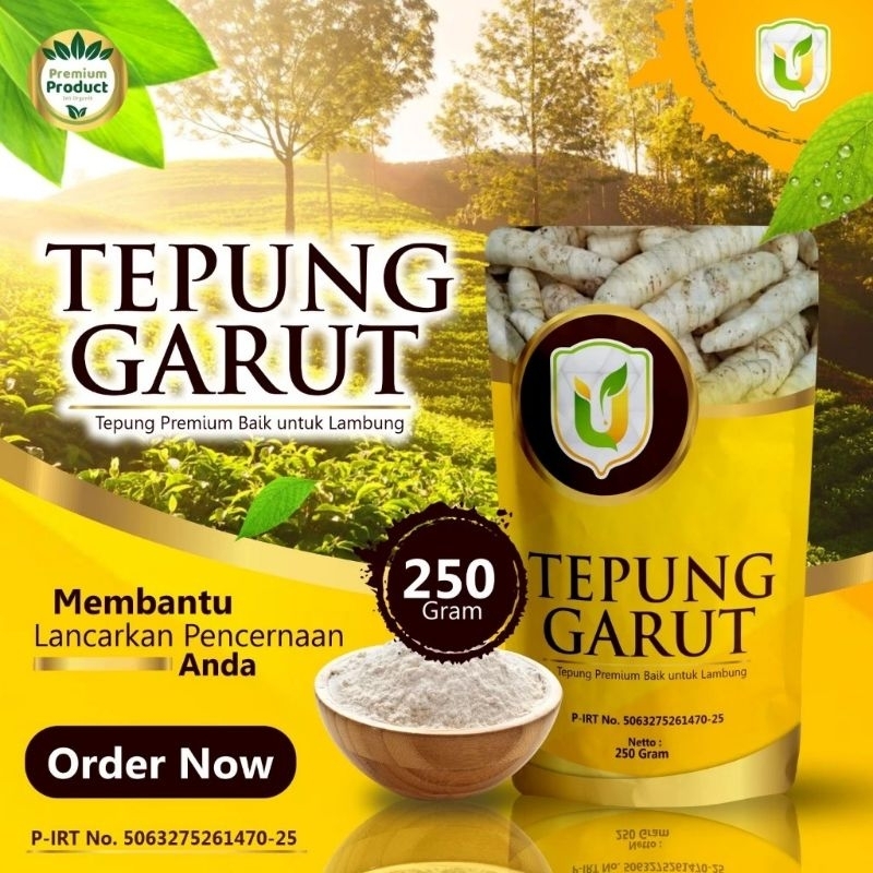 Jual Tepung Umbi Garut 250gr Premium Organik Lambung Sehat | Shopee ...