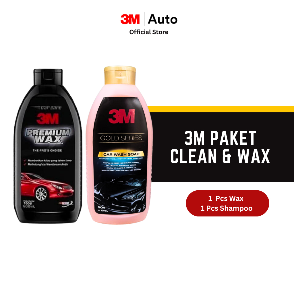 Jual 3M Paket Clean And Wax Pack - Car Wash Gold dan Premium Wax ...