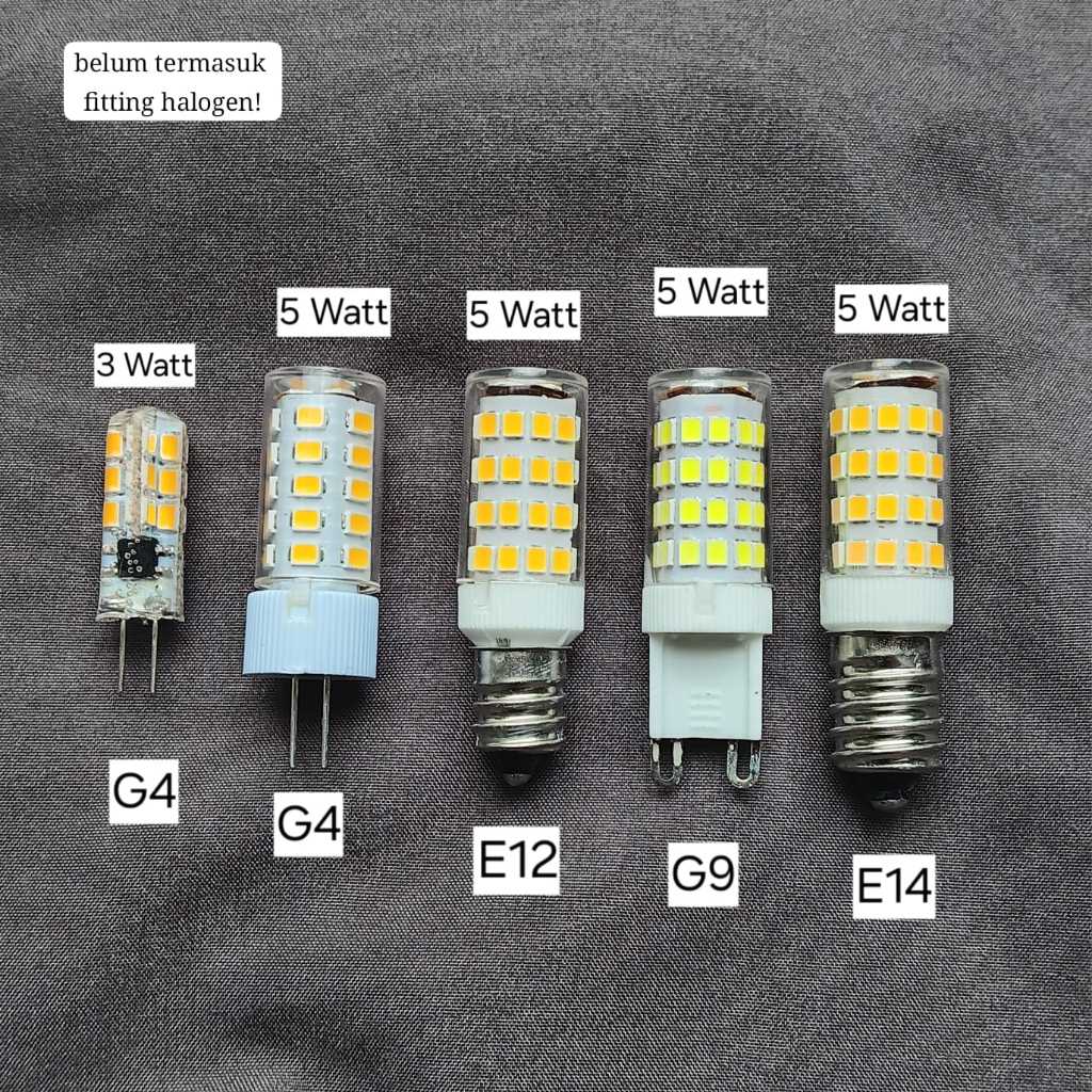 Jual Lampu Halogen LED Hias Fitting E14/G9/E12/G4 5-Watt dan G4 3-Watt 220V | Shopee Indonesia