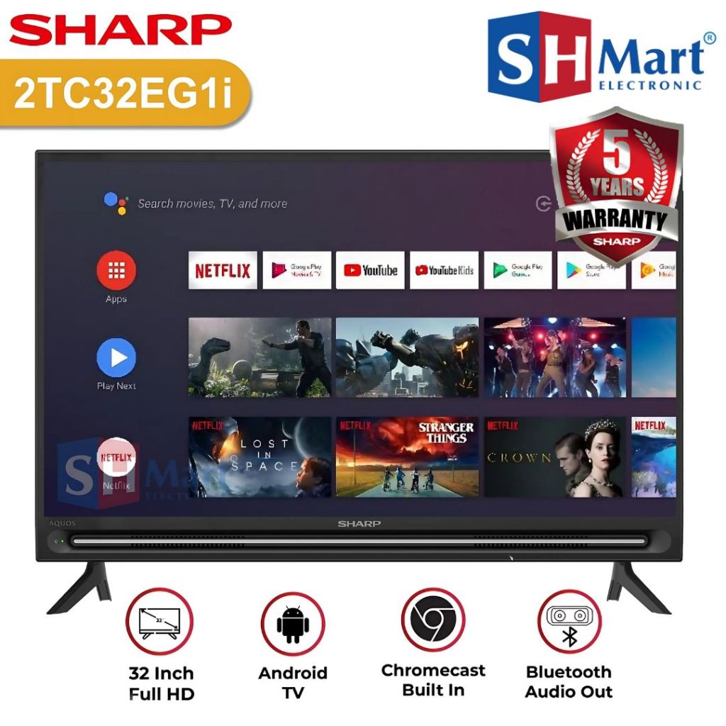 Jual TV SHARP 32 INCH 2T-C32EG1i / 2T-C32DF1i SMART ANDROID TV 32EG1I / 32DF1i GARANSI RESMI ...