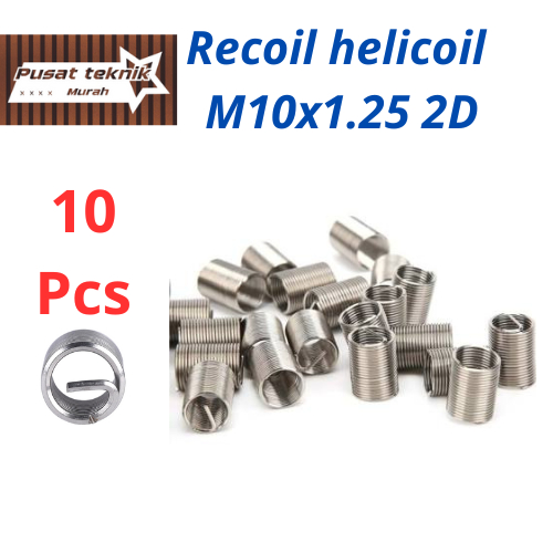 Jual 10Pcs Recoil Helicoil M10x1.25 2D Recoil Helicoil Verbos Perbaikan ...