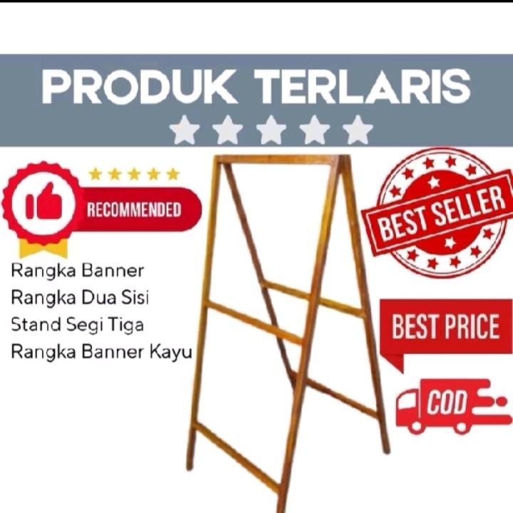 Jual Stand Banner 2 Sisi Ukuran T 80 cm x L 50 cm Kayu Includ+Sekrup ...