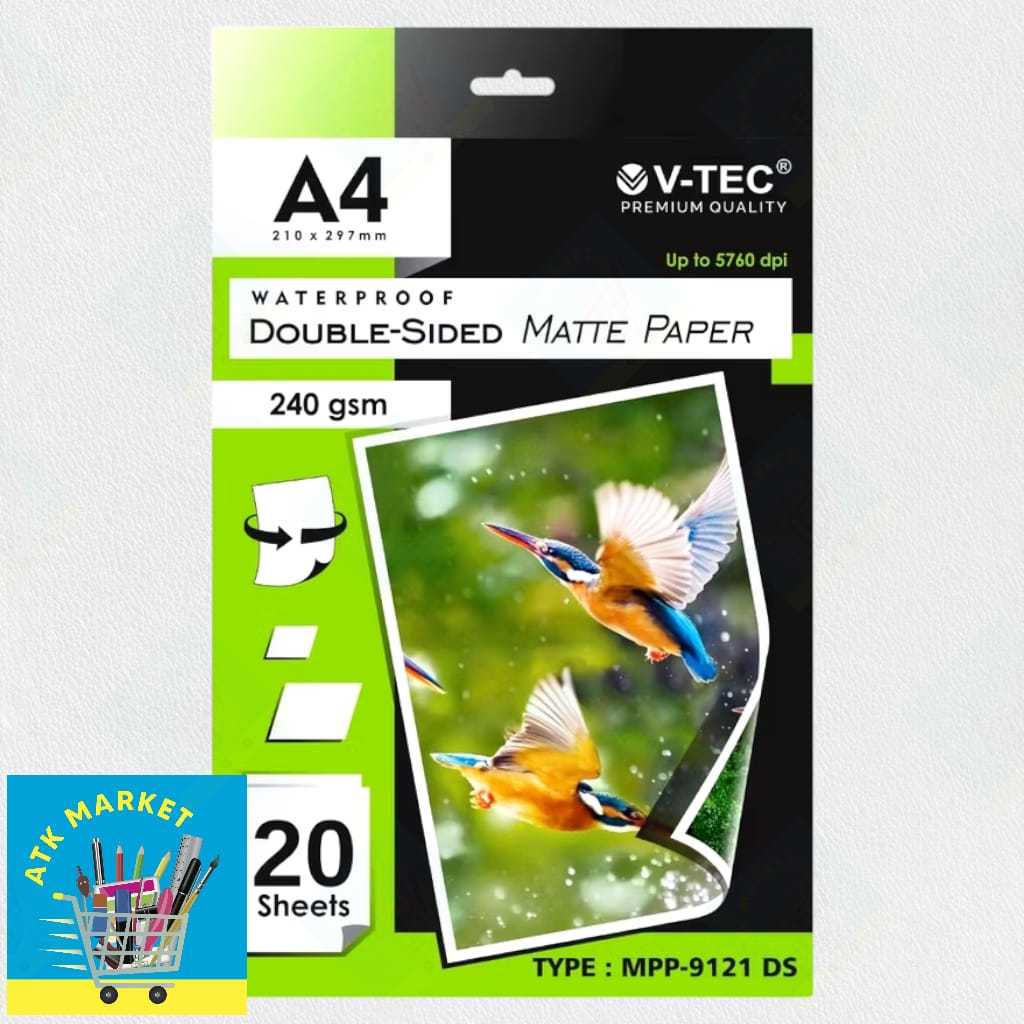 Jual Kertas Foto Dua Sisi matte doff - V-TEC Photo Paper Double Side ...